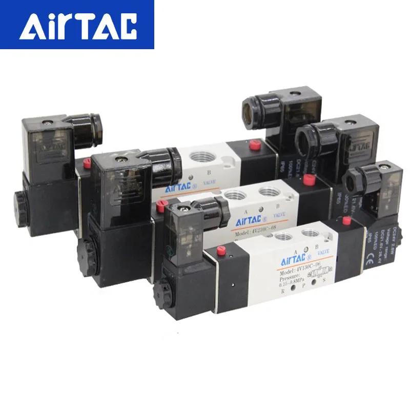AirTAC 4V130C-06 4V230C-08 4V330C-10 Solenoid Valve Air Valve 5 Port 3 ...