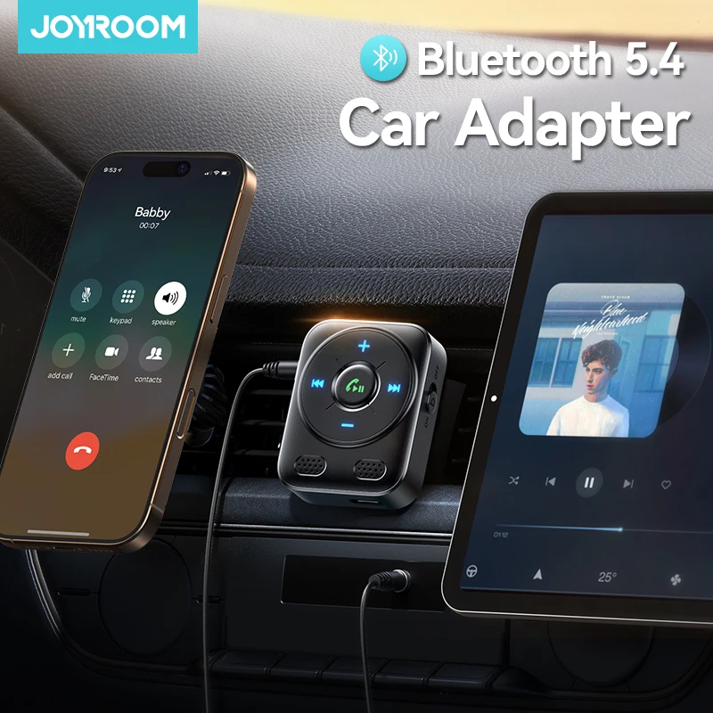 JOYROOM-Bluetooth-5-4-AUX-Receiver-Car-Adapter-Stronger-Dual-Mics-Noise ...
