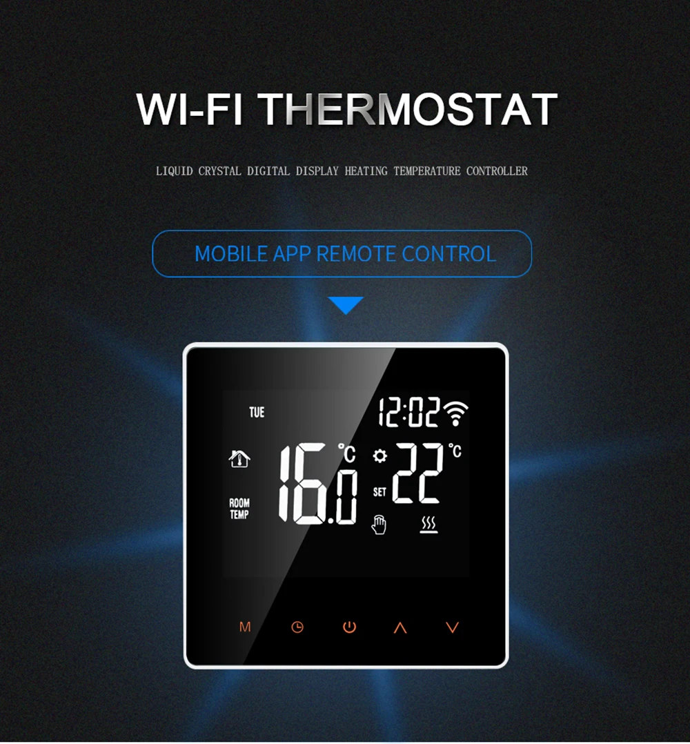 Thermostat Régulateur,Thermostat intelligent WiFi WT81 Tuya,chaudière à eau-gaz électrique ...
