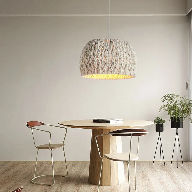 Nordic-Wabi-Sabi-Pendant-Lights-Knited-Rope-Minimalism-Creamy-Hanging ...