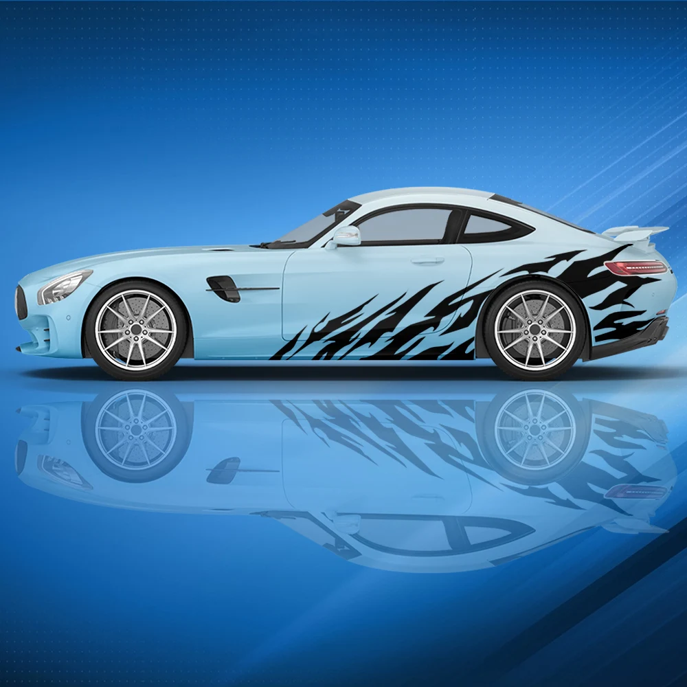 Flame-Universal-Custom-Paint-Car-decal-side-graphic-vinyl-modified ...