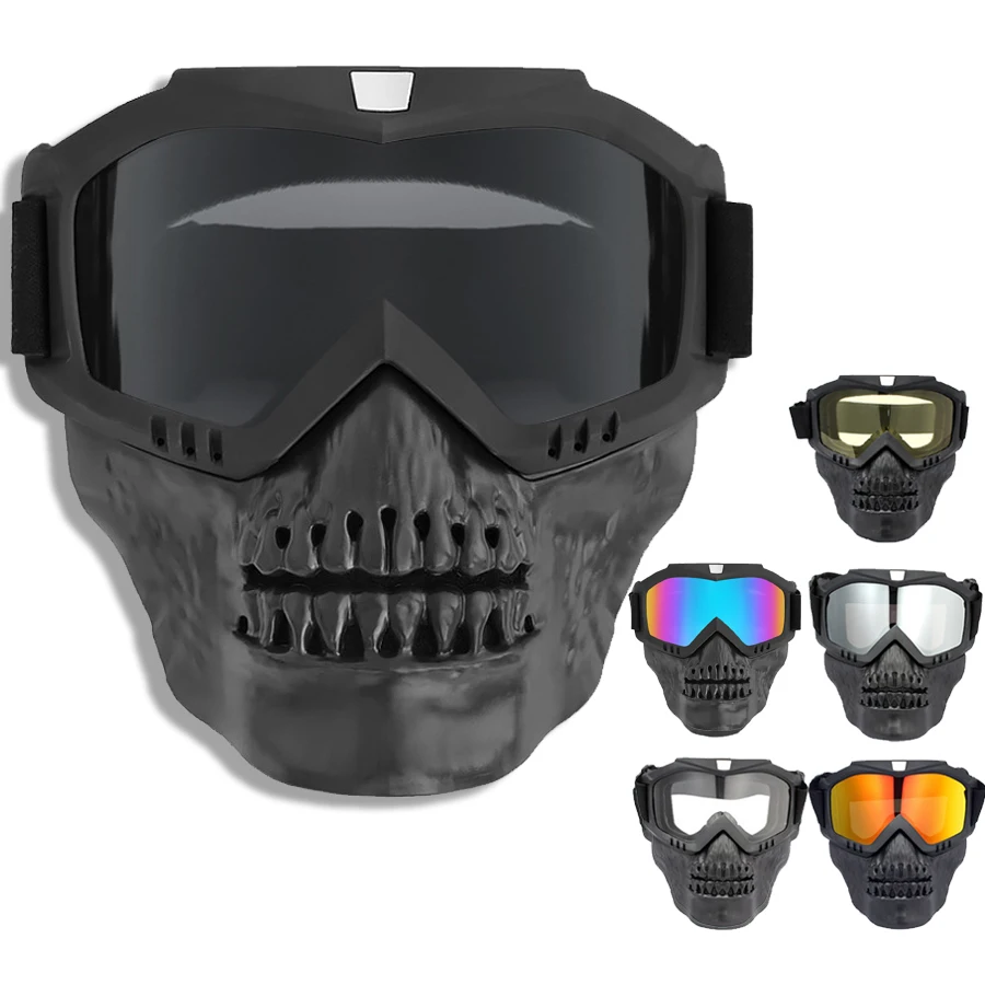 Skull-Motorcycle-Goggles-Mask-With-Removable-Face-Mask-Motorcycle-ATV ...