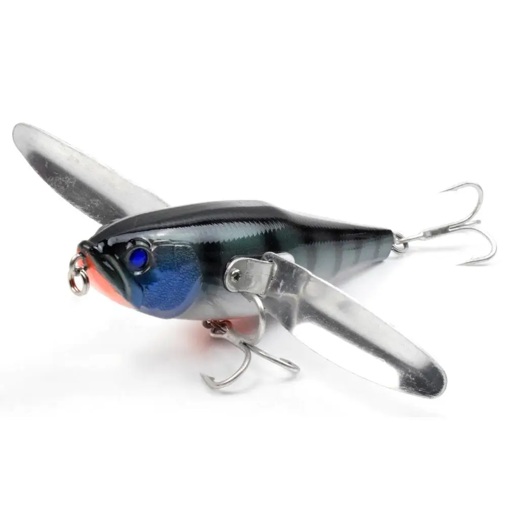 Topwater-Fly-fish-Floating-Popper-with-Stainless-Steel-Wings-Fishing ...