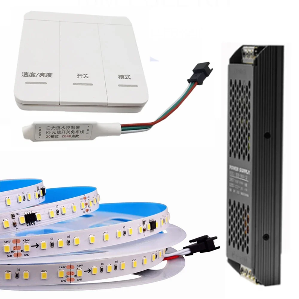 DC24V-WS2811-Horse-Race-LED-Strip-2835-120Leds-m-Running-Water-Flowing ...