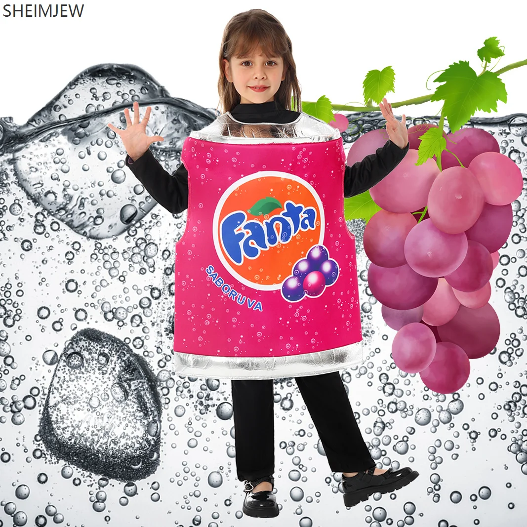 Boys Girls Fanta Grape Soda Cans Jumpsuit Children's Halloween Carnival ...