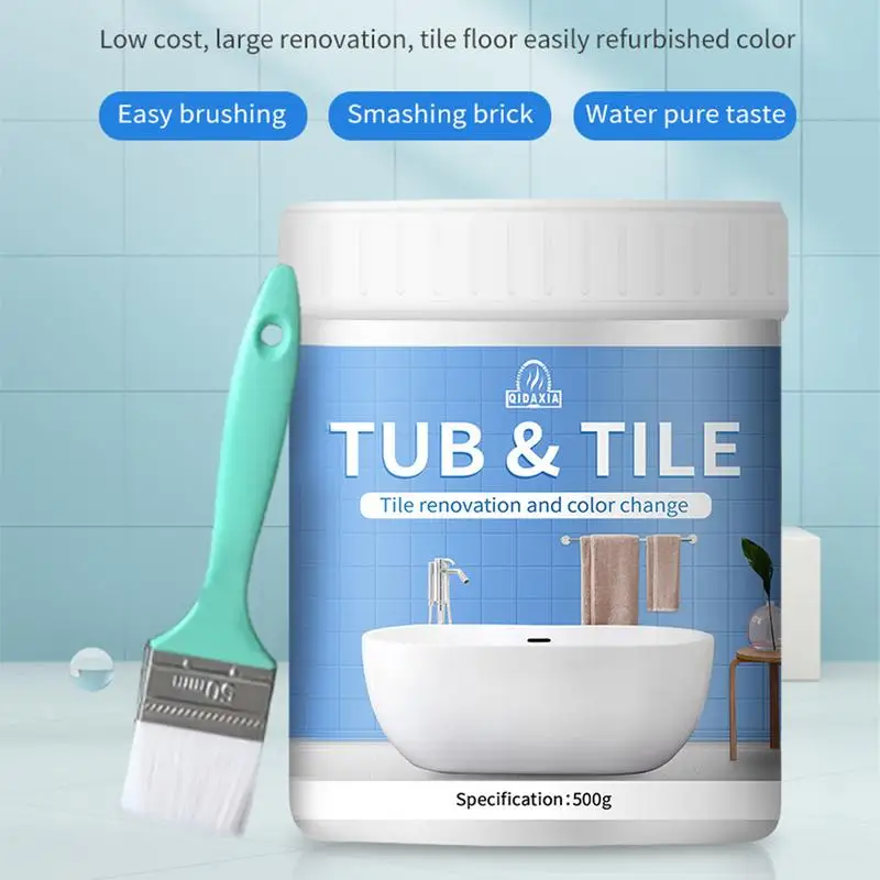 Bathroom Tile Paint Kit Quick-Dry 500g Water Based Paint Bath ...