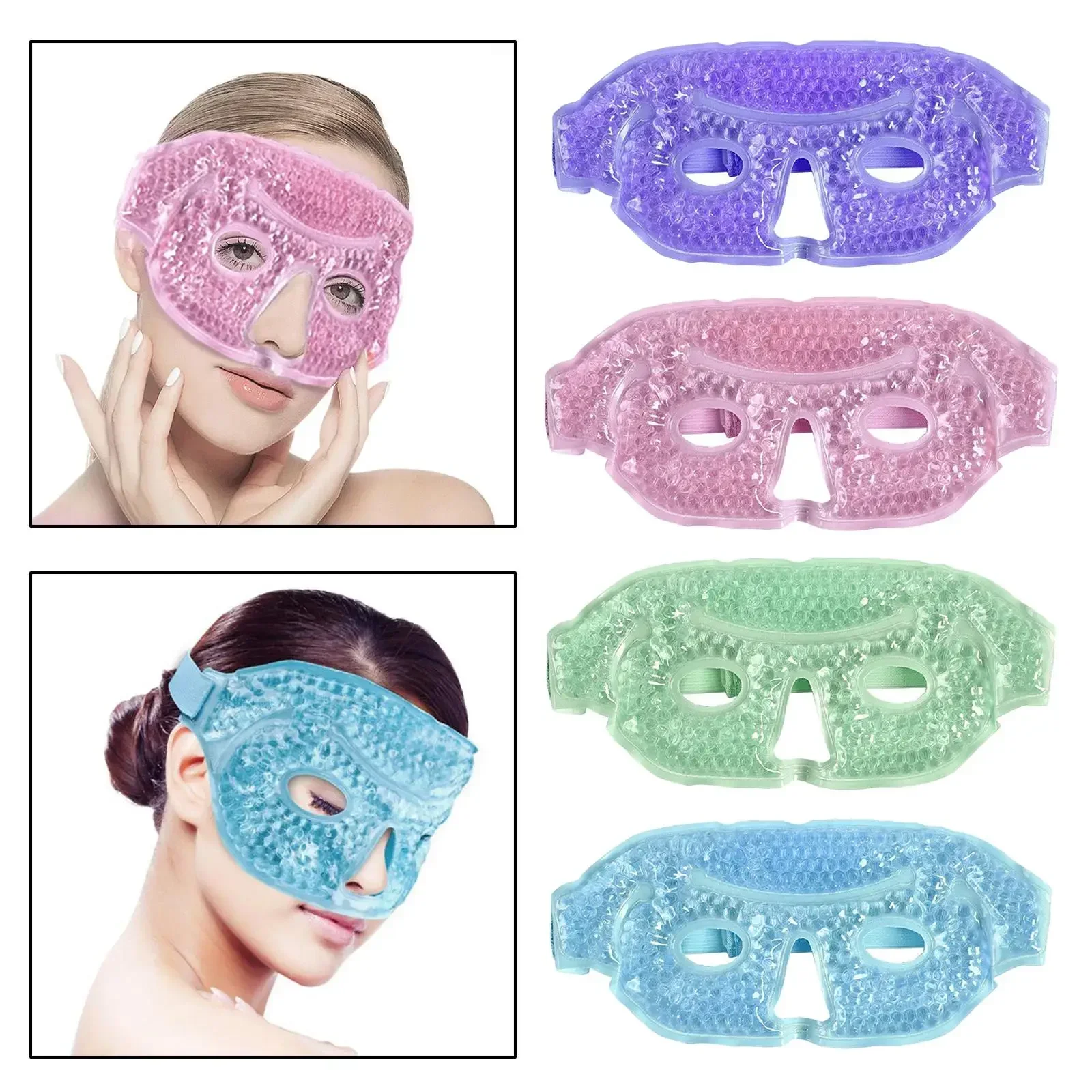 Ice Face / Eye Mask for Woman Man Gel Beads Ice Mask Get Rid of Eyes ...