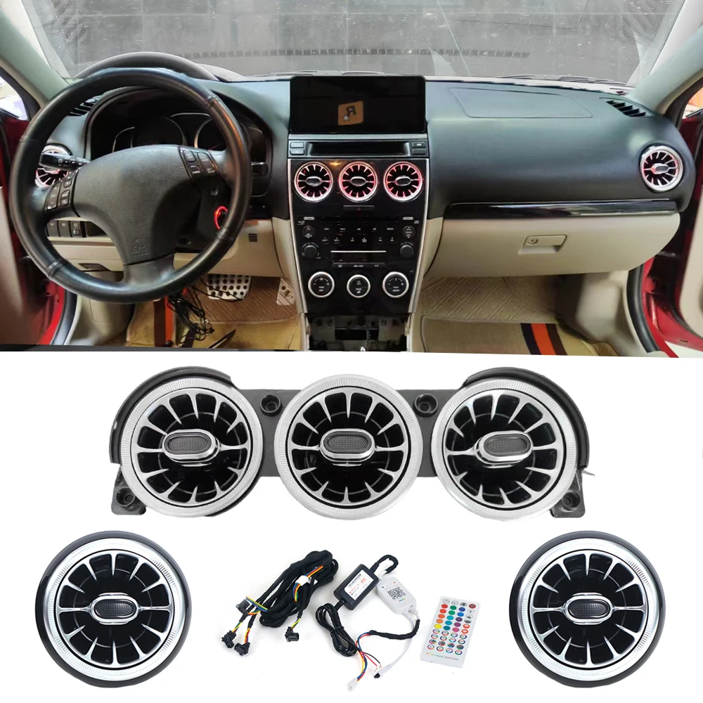 Car LED Front Dashboard AC Air Condition Vent Outlet Turbo Interior ...