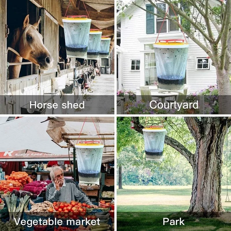 4 Piece Fly Traps Outdoor Hanging Fly Catcher As Shown Plastic Ranch ...