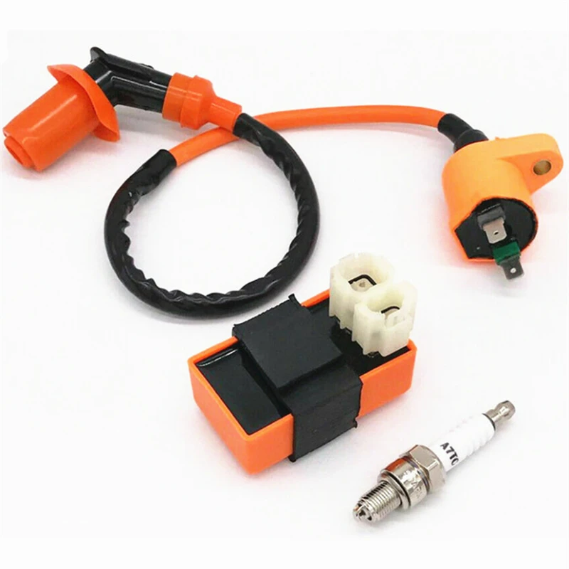 Motorcycle-Racing-6-Pins-CDI-Ignition-Coil-Spark-Plug-Set-For-ATV-GY6 ...