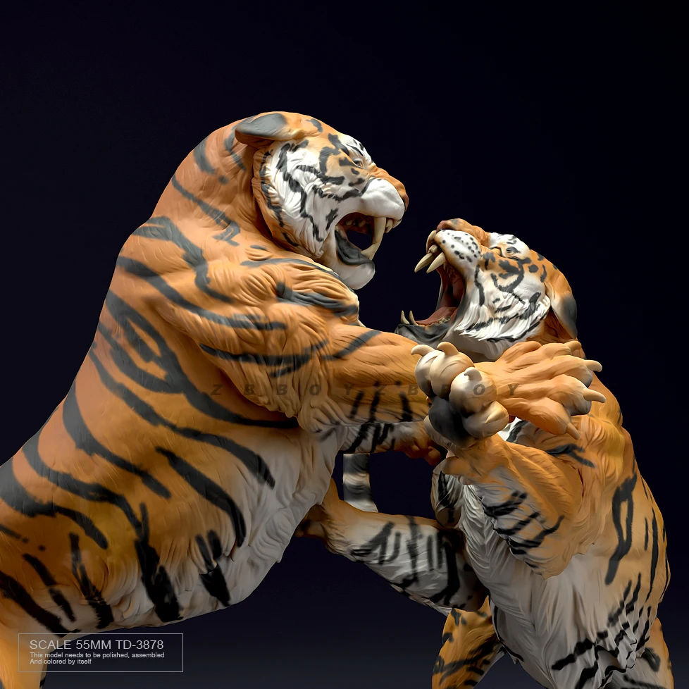 55mm-Resin-model-kits-figure-toy-Tiger-colorless-and-self-assembled-TD ...