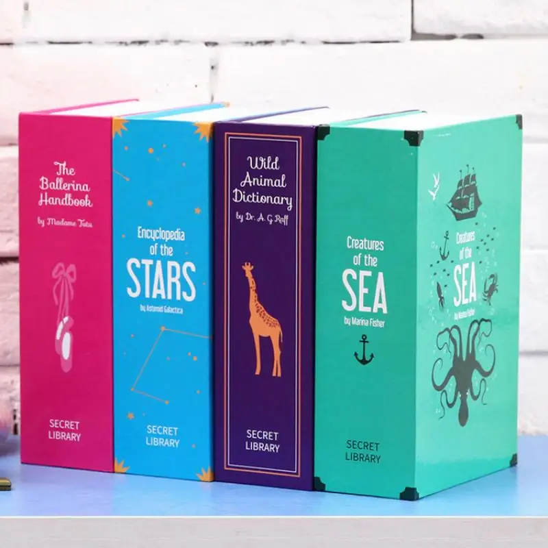1Pc Creative Fake Book Safes Password Deposit Box Home Portable Key ...