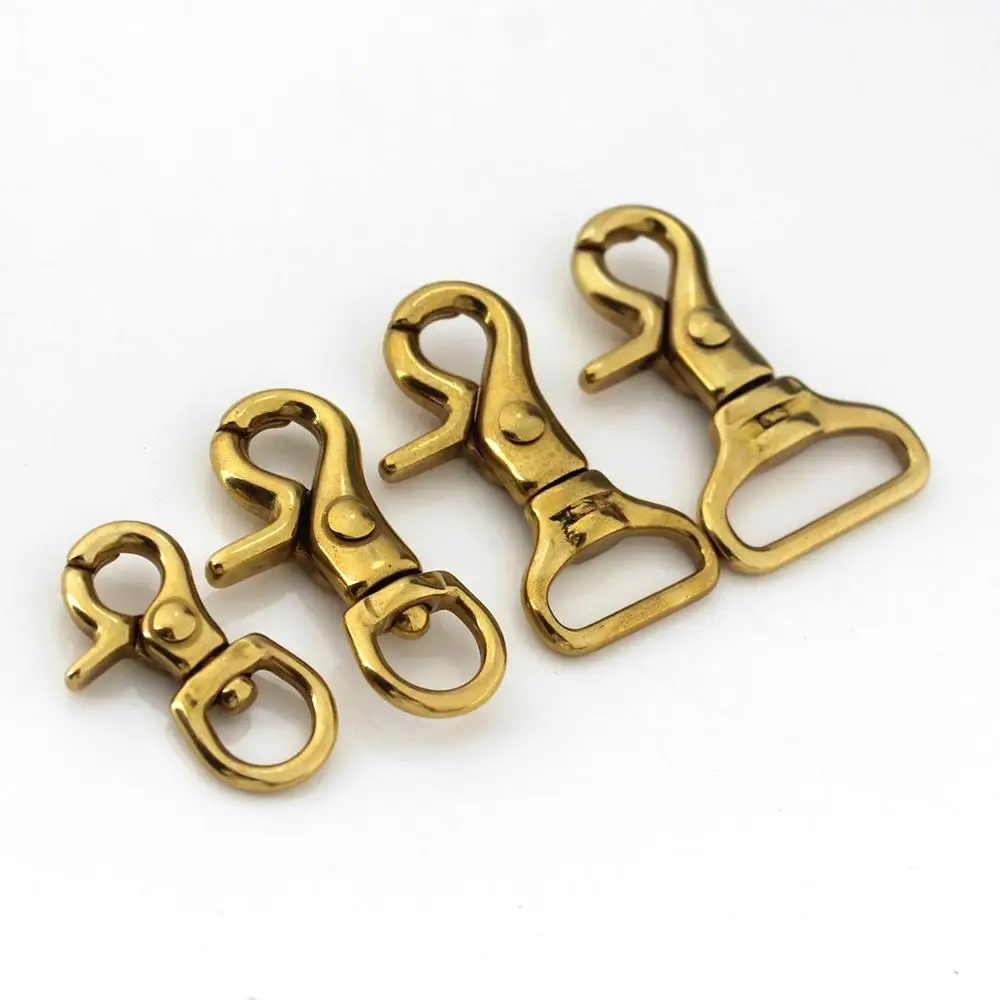 Solid Brass Trigger Clips Swivel Eye Bolt Snap Hook Lobster Clasps for Leather Craft Bag Strap ...