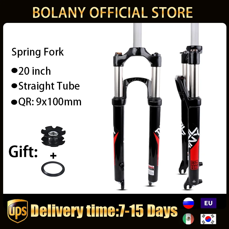 Bolany Folding Bike Suspension Fork 20 Inch Disc Brake BMX Kids Spring ...