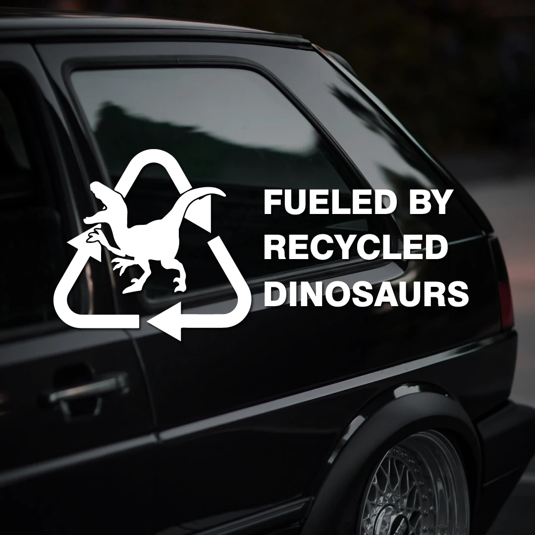 Fueled-By-Recycled-Dinosaur-Vinyl-Decal-Sticker-Car-hobby-Window-Decal ...