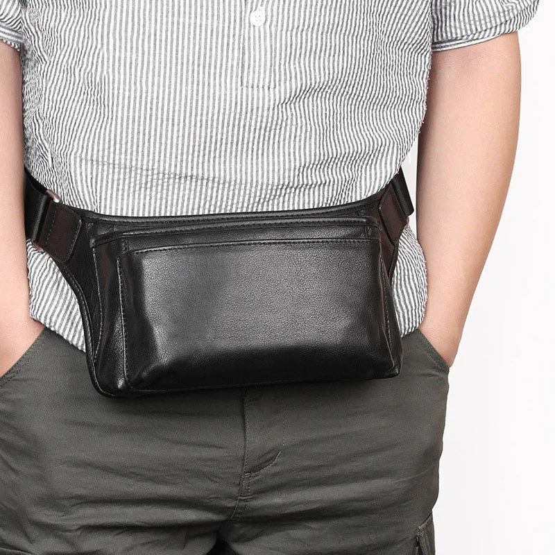 3-Zipper-Leather-Waist-Bag-For-Men-Male-Fanny-Pack-For-Running-Bag ...