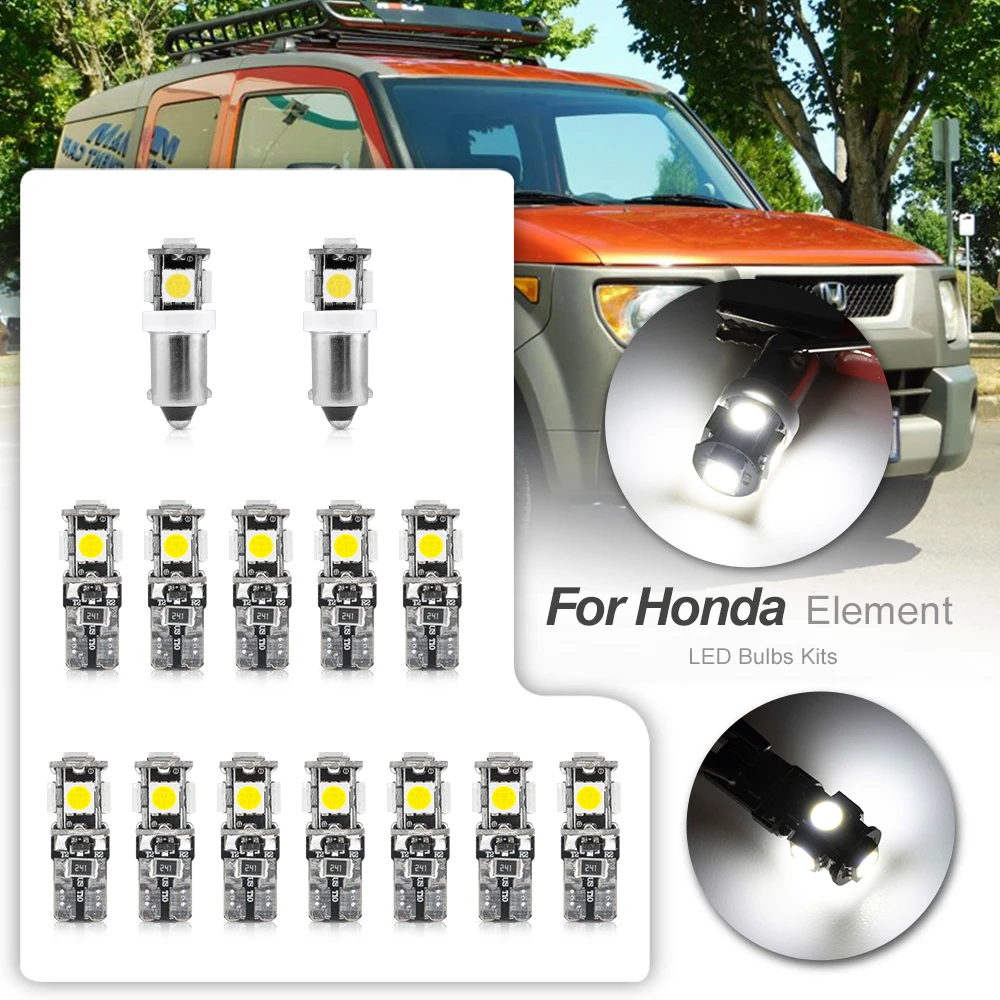 10PCS-LED-Interior-Lamp-Bulbs-Package-Kit-For-Honda-Element-EX-DX-SC ...