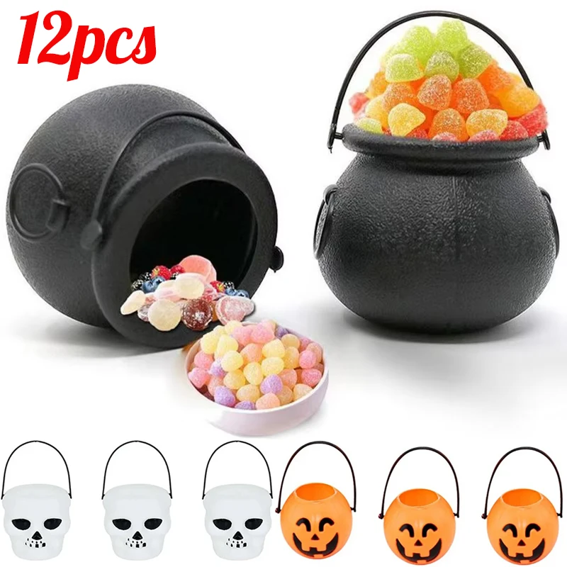 Lantern Pumpkin Bucket Halloween Candy Cauldron Kettles Witches ...