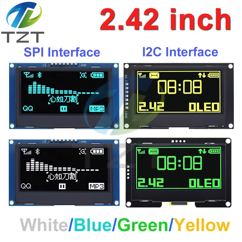 DIYTZT-2-4-2-42-inch-128x64-OLED-LCD-Display-Module-SSD1309-12864-7-Pin ...
