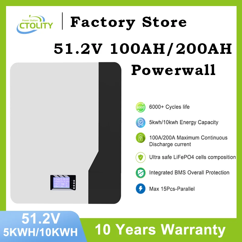51-2V-200Ah-Powerwall-100AH-Solar-Energy-Storage-5KWH-10KWH-Power-Wall ...