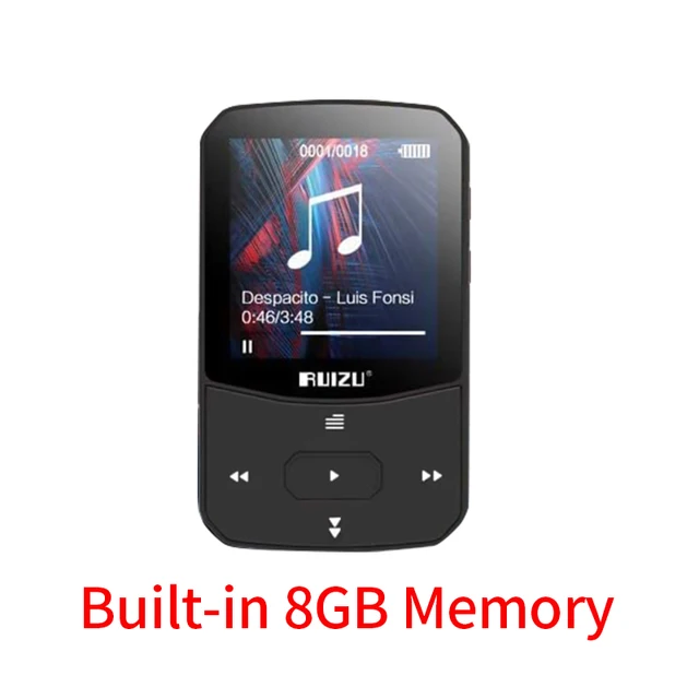 RUIZU-REPRODUCTOR MP3 deportivo X52 con Bluetooth, Mini Walkman con ...