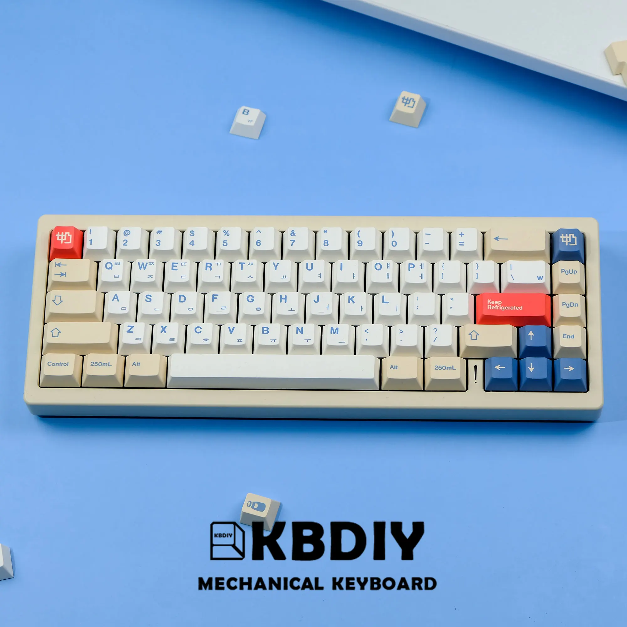 KBDiy GMK Soymilk Keycap 135 Keys PBT Japanese Korean Keycap ISO Enter ...