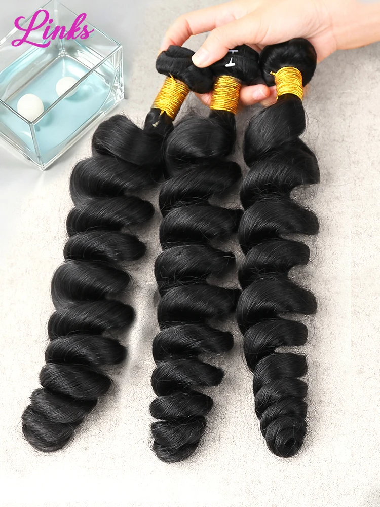 Loose Wave 36 38 40 Inch Long Indian Raw Human Hair Bundles 1/3/4 PCS ...