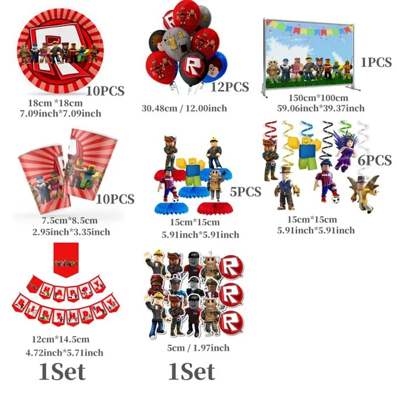New Robot Robloxed Birthday Party Decor Plates Napkins Paper Cups ...