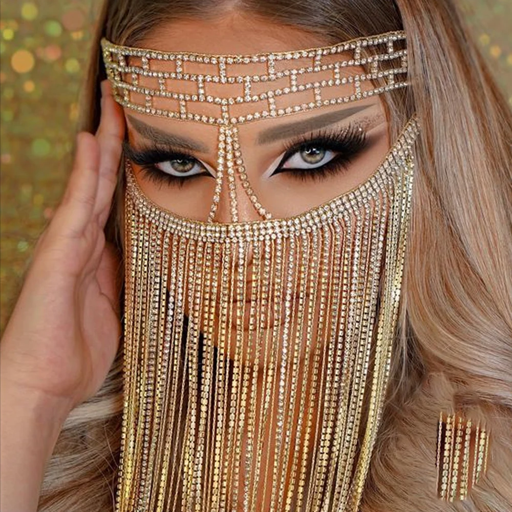 Stonefans-Long-Mesh-Tassel-Mask-para-Meninas-J-ias-Beleza-Strass-V-u-De ...