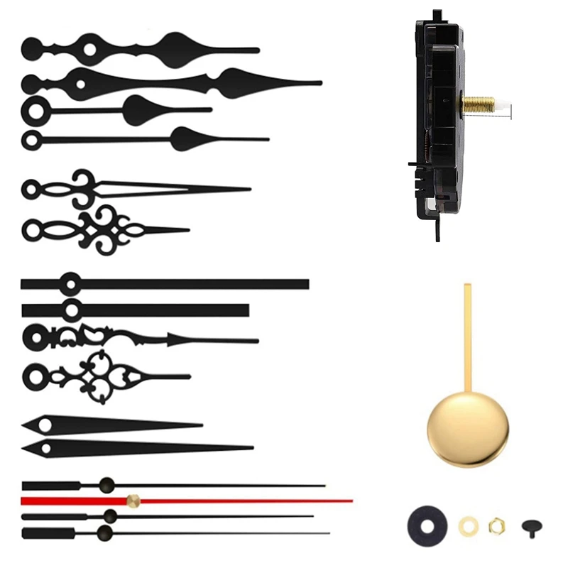 2X DIY Wall Clock Pendulum Movement Mechanism With 6 Pairs Hands Quartz ...