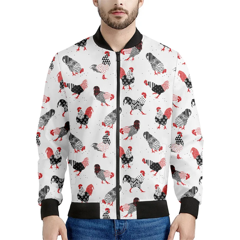 Vintage-Chicken-Ink-Painting-Pattern-Zipper-Jacket-Men-3d-Printed ...