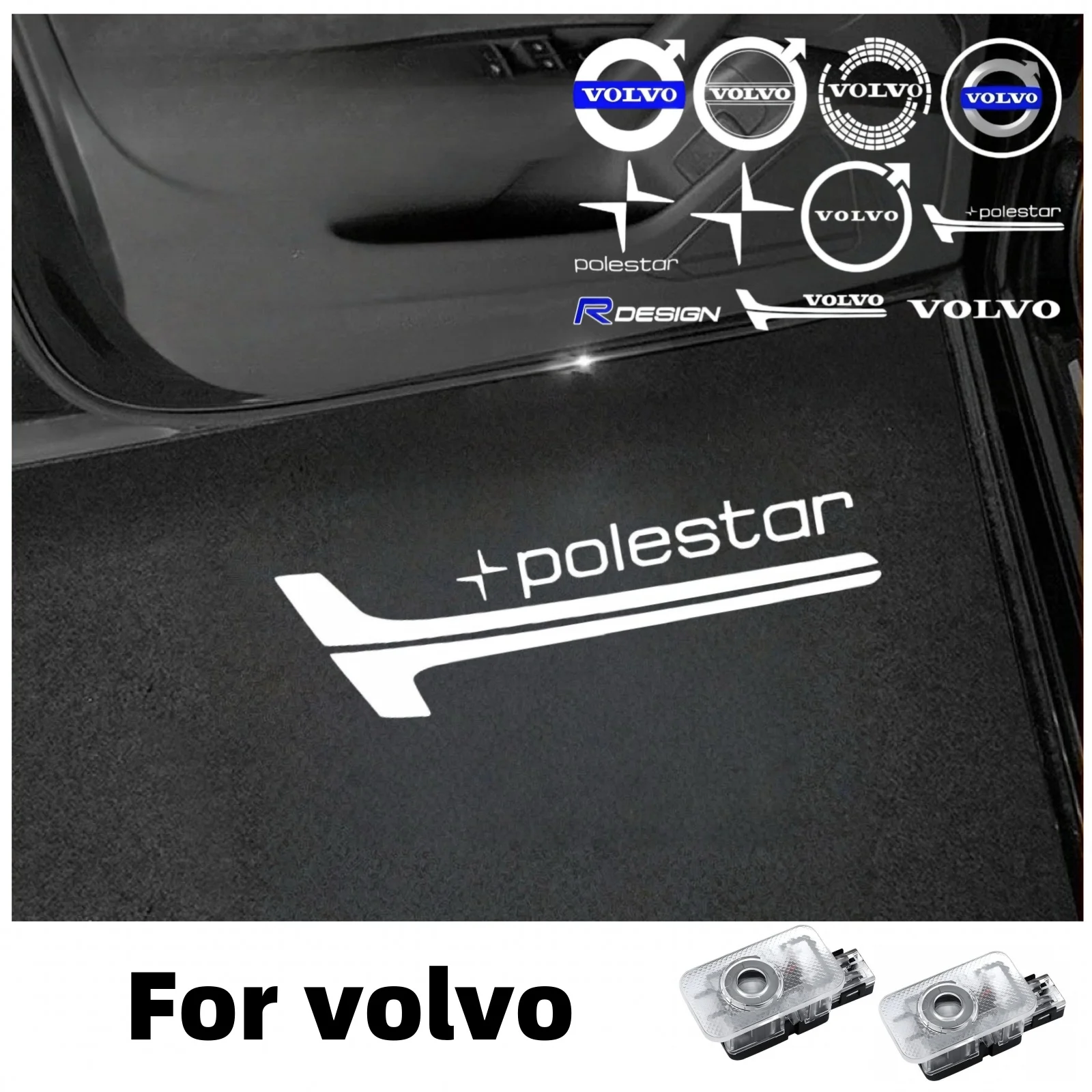 2Pcs LED R Design Logo Emblem Car Door Welcome Lights Laser Projector ...