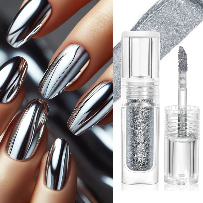 Silver-Gold-Semi-Solid-Magic-Mirror-Nail-Glitter-Powder-Metallic-Effect ...