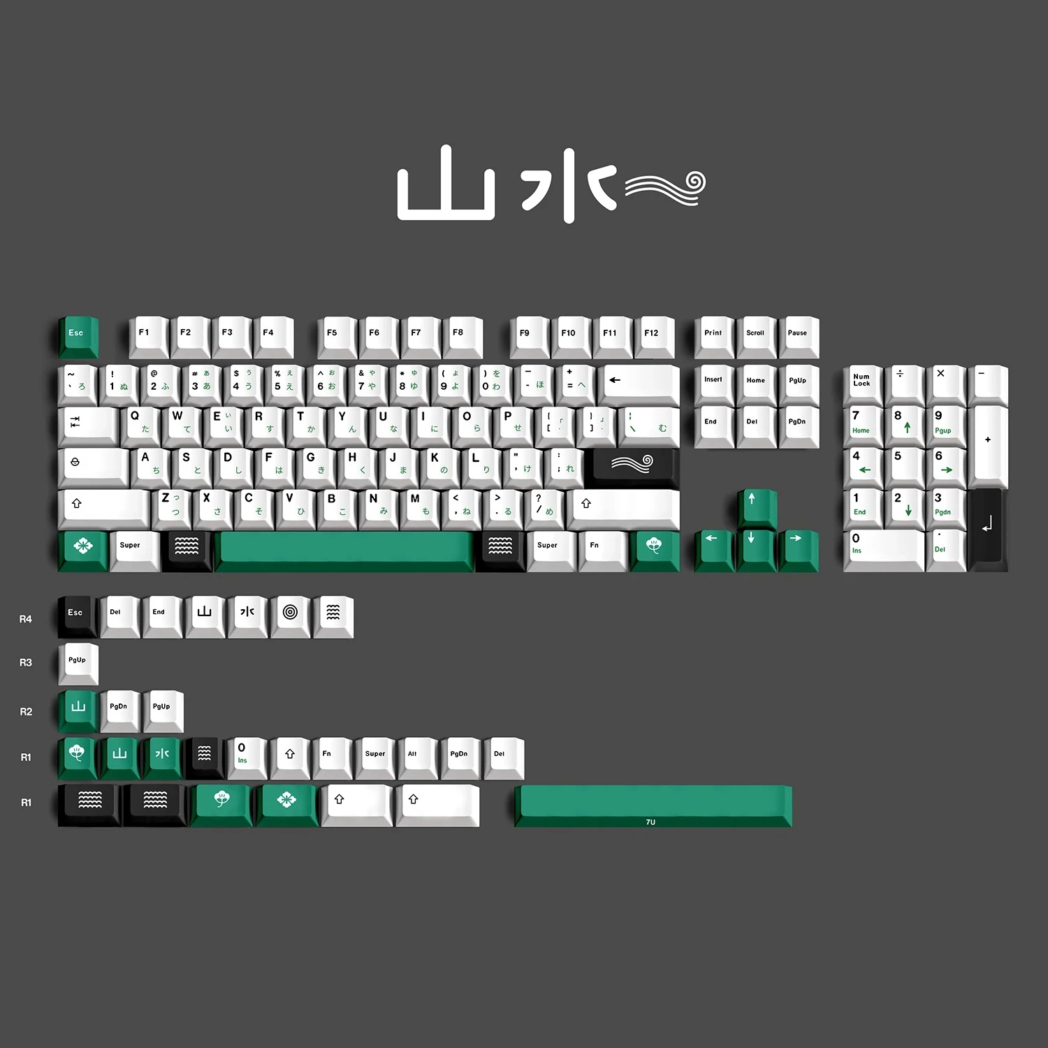 133 Keys/set GMK Shanshui Keycaps PBT Dye Sublimation Key Caps Cherry ...