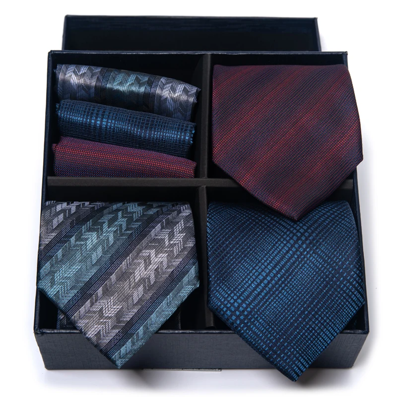 Top-grade-Silk-Wedding-Present-3-Set-Tie-Pocket-Squares-Cufflink-Set ...
