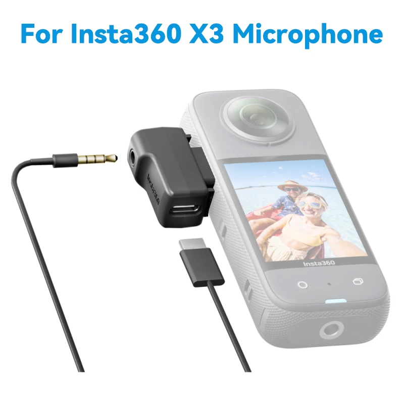 For-Insta360-One-X3-Microphone-Adapter-Stone-Charging-Audio-Connector ...