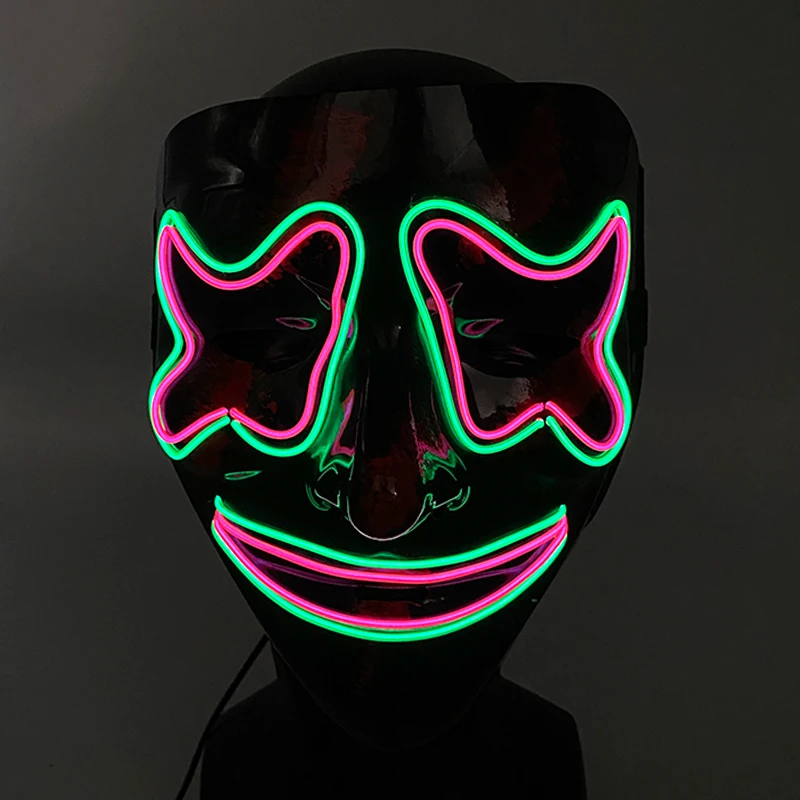 Luminous-Neon-Scary-Mask-LED-brilhante-DJ-Marshmello-Music-Festival ...