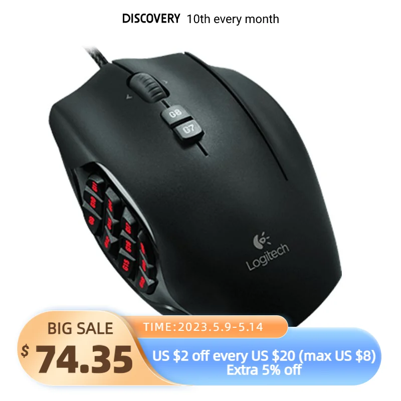 LOGITECH G600 mmoゲーミングマウスの飛沫制御| | - AliExpress