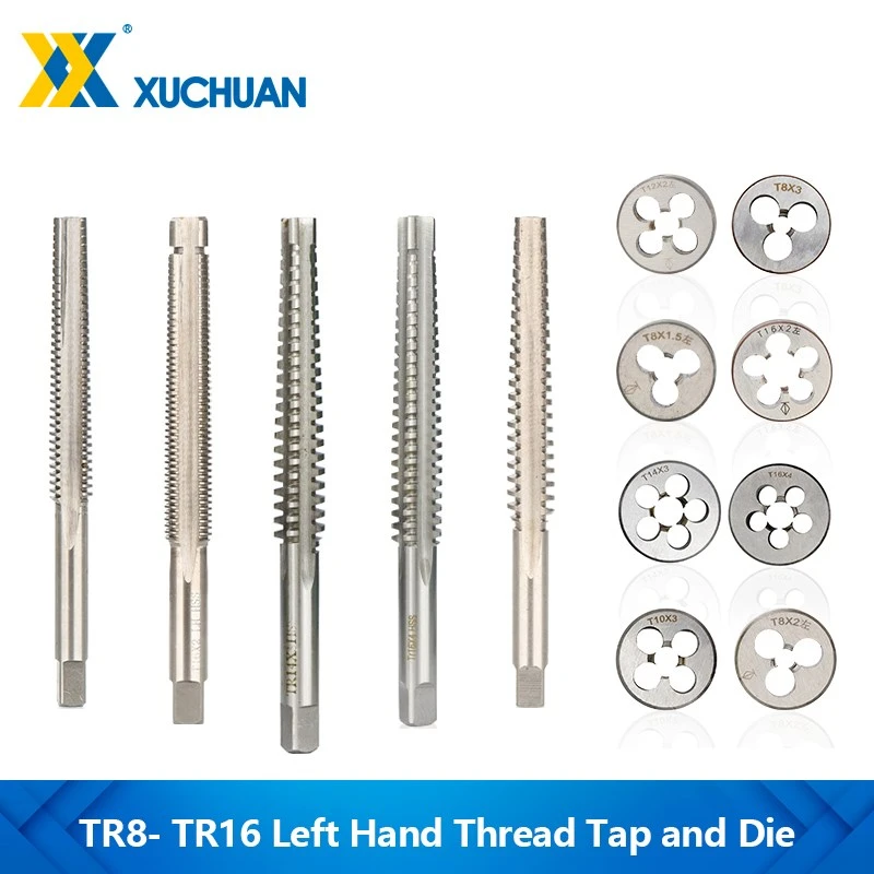 TR 탭 다이 세트 왼손 나사 탭 및 메트릭 사다리꼴 나사 탭, TR8 TR 10 TR12 TR14 TR16 스레딩 도구, 2 ...
