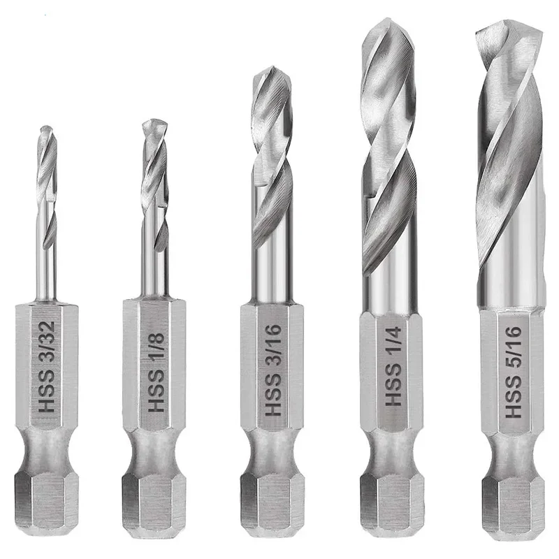 1-5Pcs-Stubby-Drill-Bits-Set-For-Metal-1-4-Inch-Quick-Change-Hex-Shank ...