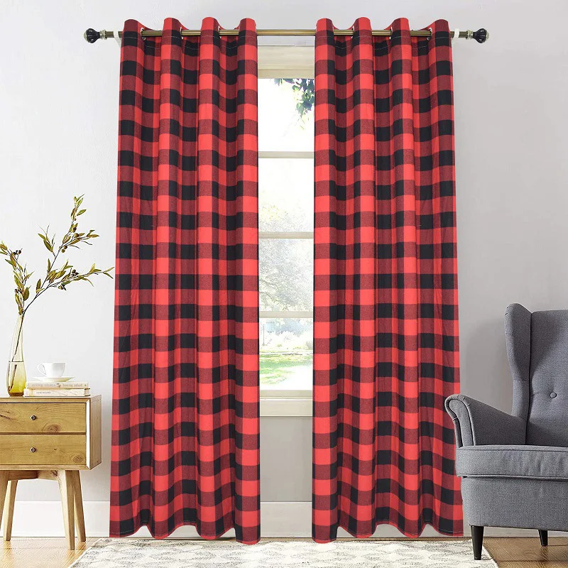 Red Buffalo Check Curtains