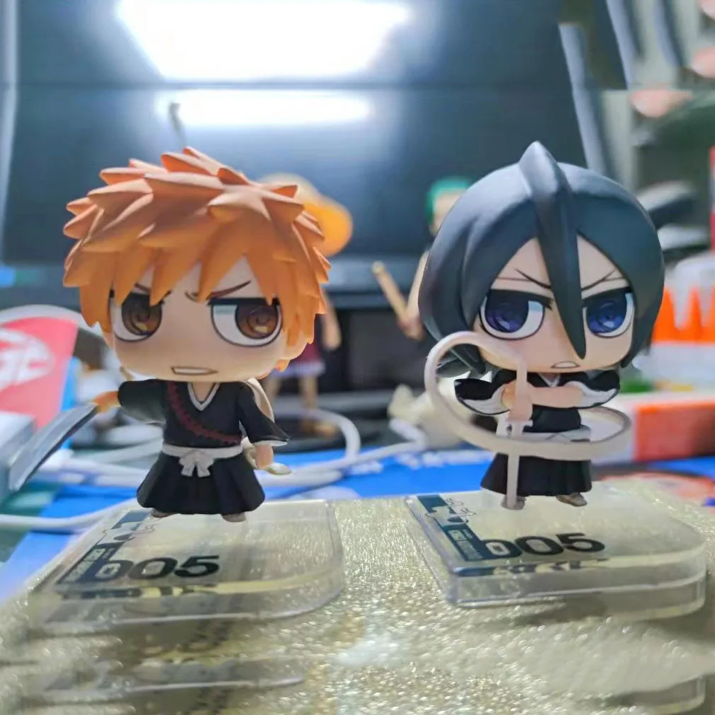 Anime Bleach Action Figure Set Kurosaki Ichigo Kuchiki Rukia 8cm Big ...