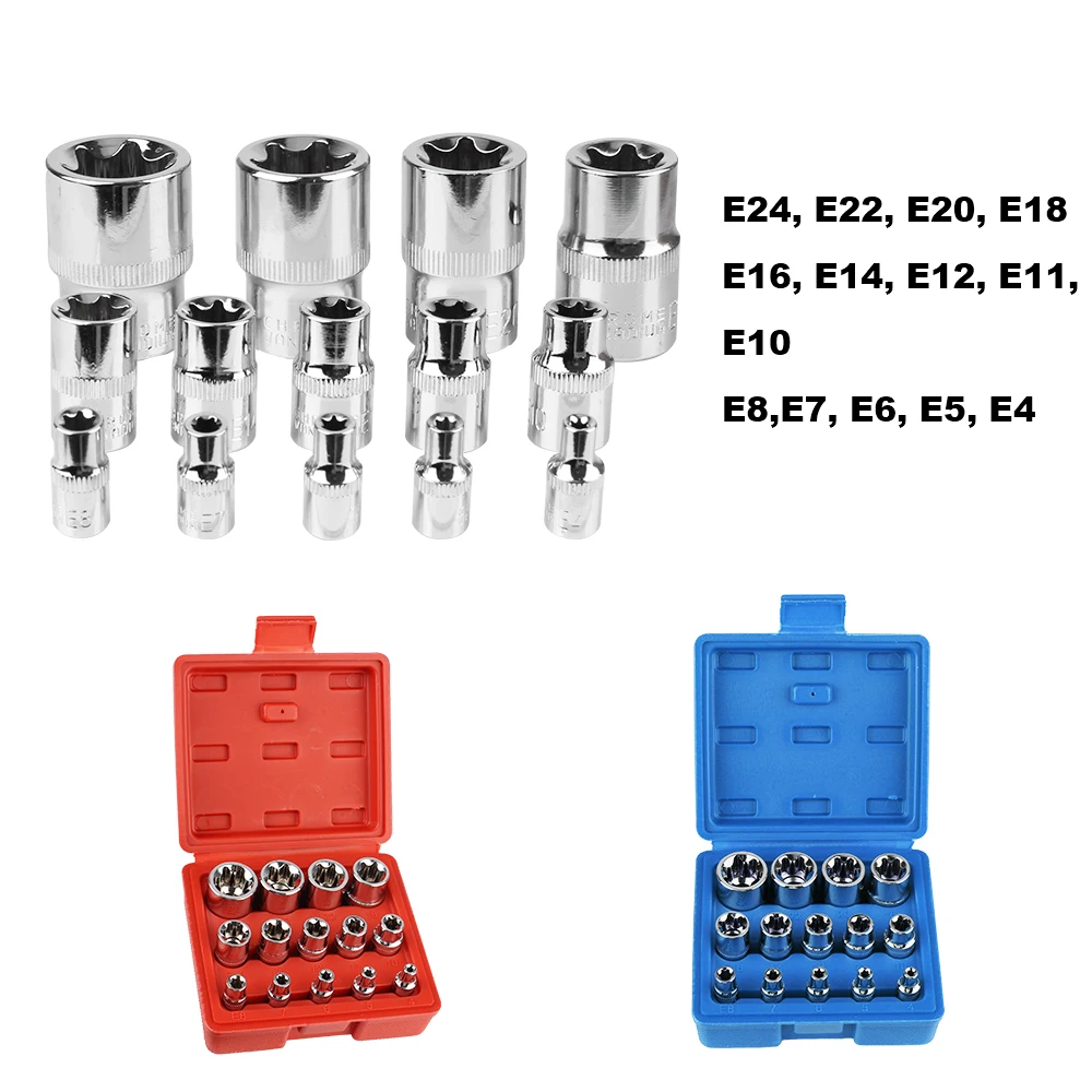 Female-E-Torx-Socket-Set-Auto-Repair-Tools-with-a-Case-E4-E24-Star ...