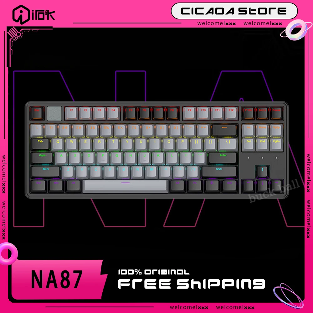Teclado-mec-nico-con-cable-IROK-NA87-retroiluminaci-n-RGB-sonido-HIFI-8K-gran-intercambio ...