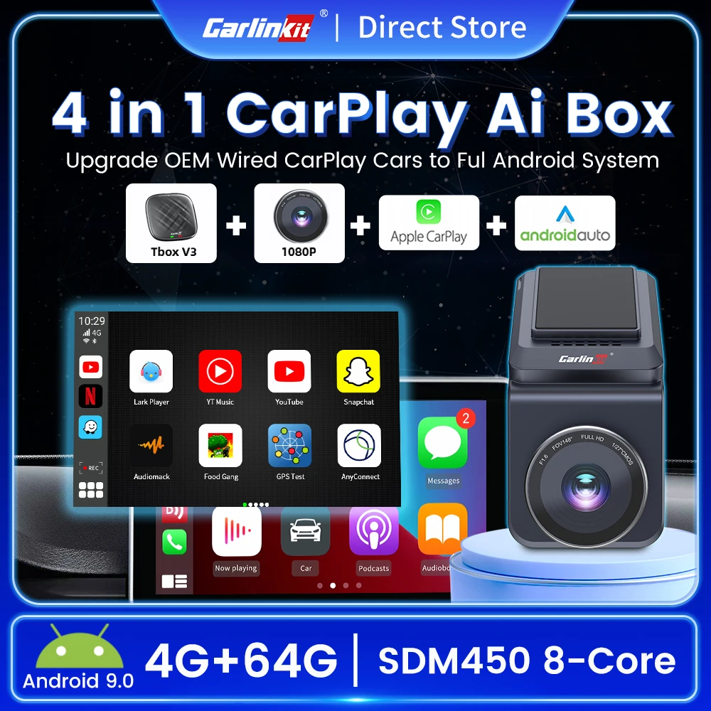 Wireless Carplay Ai Box Android Sdm450 4g+64g Carlinkit Carplay Android ...