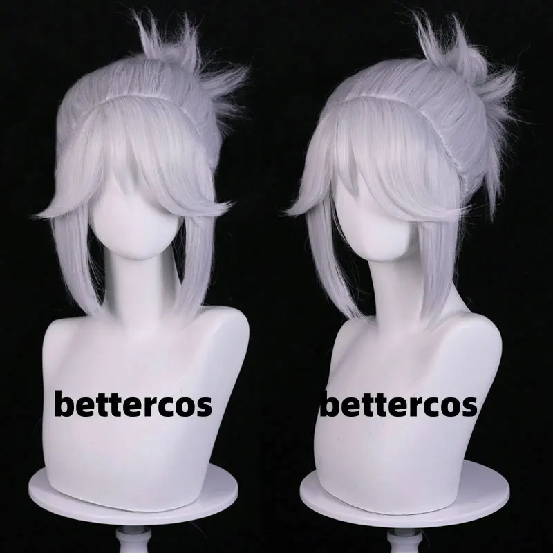 Game Valorant Jett Cosplay Wig Jett Silvery White Silver Grey Wig Heat ...
