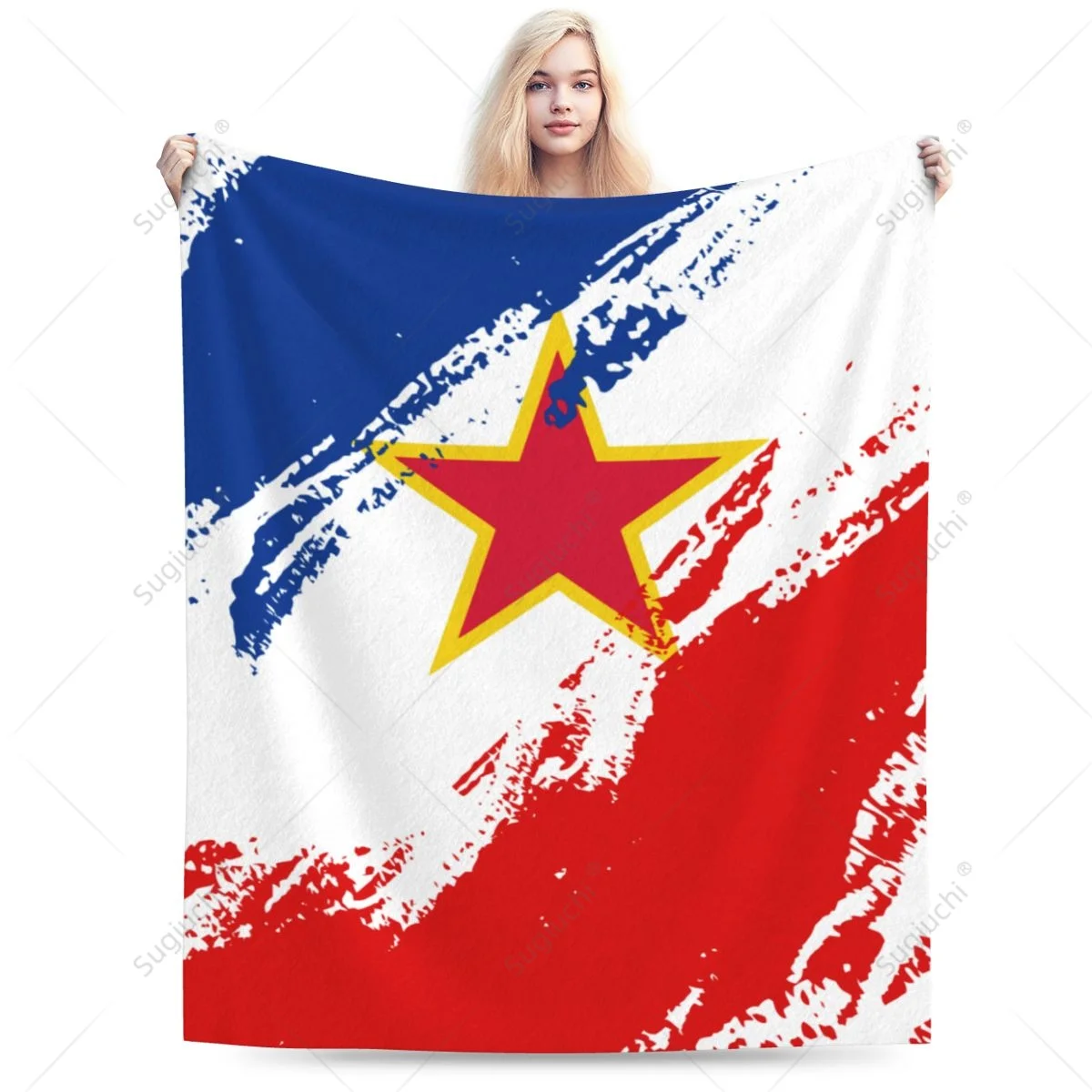 Blanket-Yugoslavia-Flag-Color-Flannel-Multifunction-Camping-Sofa-Cover ...