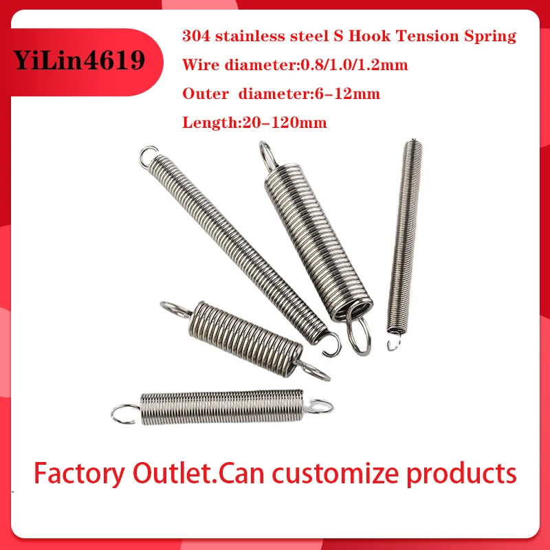 304-Stainless-Steel-S-Hook-Tension-Cylindroid-Helical-Coil-Pullback ...