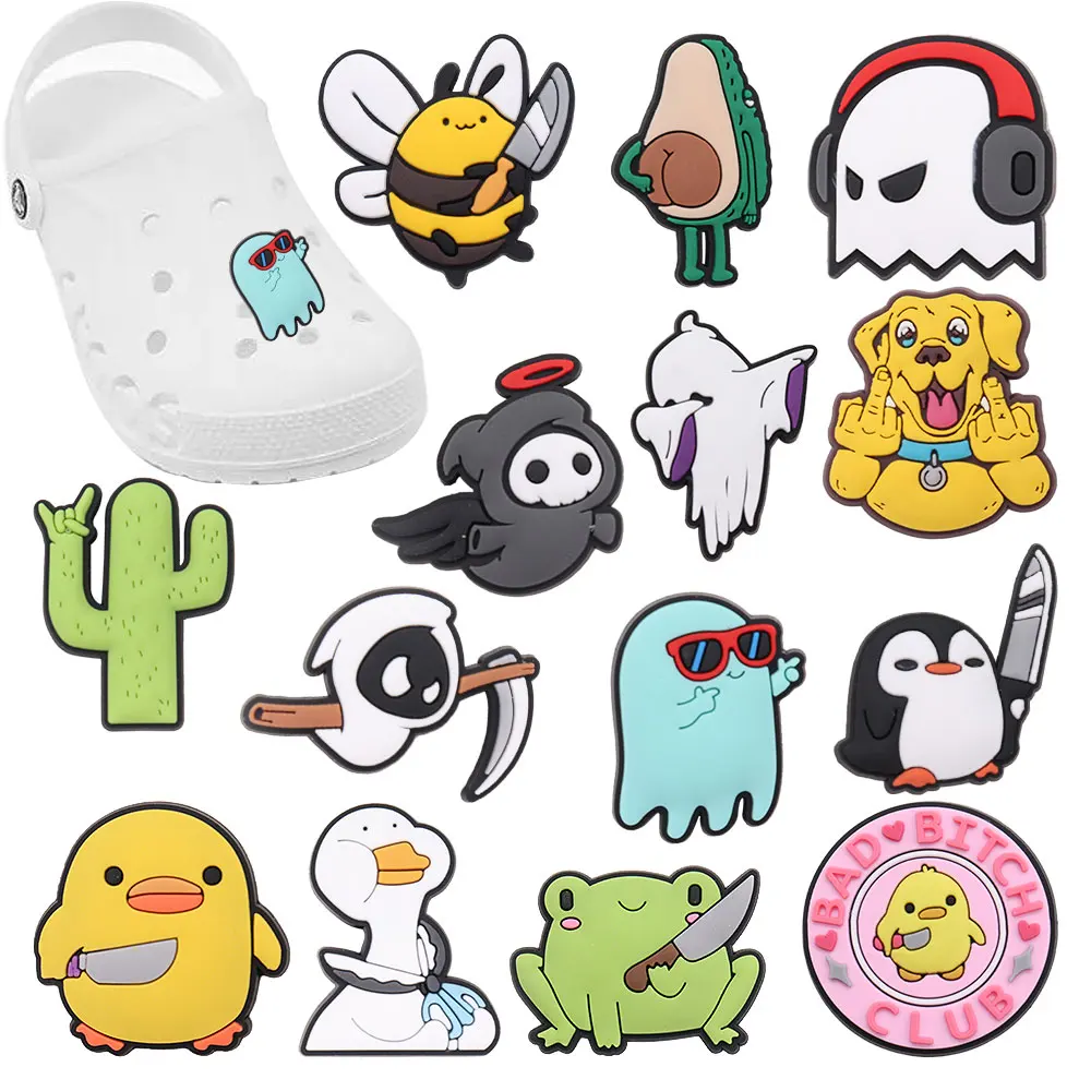 Juego-de-dijes-de-Animal-pato-ping-ino-Rana-zapatos-pulsera-DIY-pulsera ...