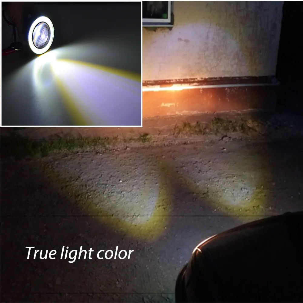 2X Car COB Auto DRL Led 12V HeadLamps Angel Eyes Fog Waterproof ...